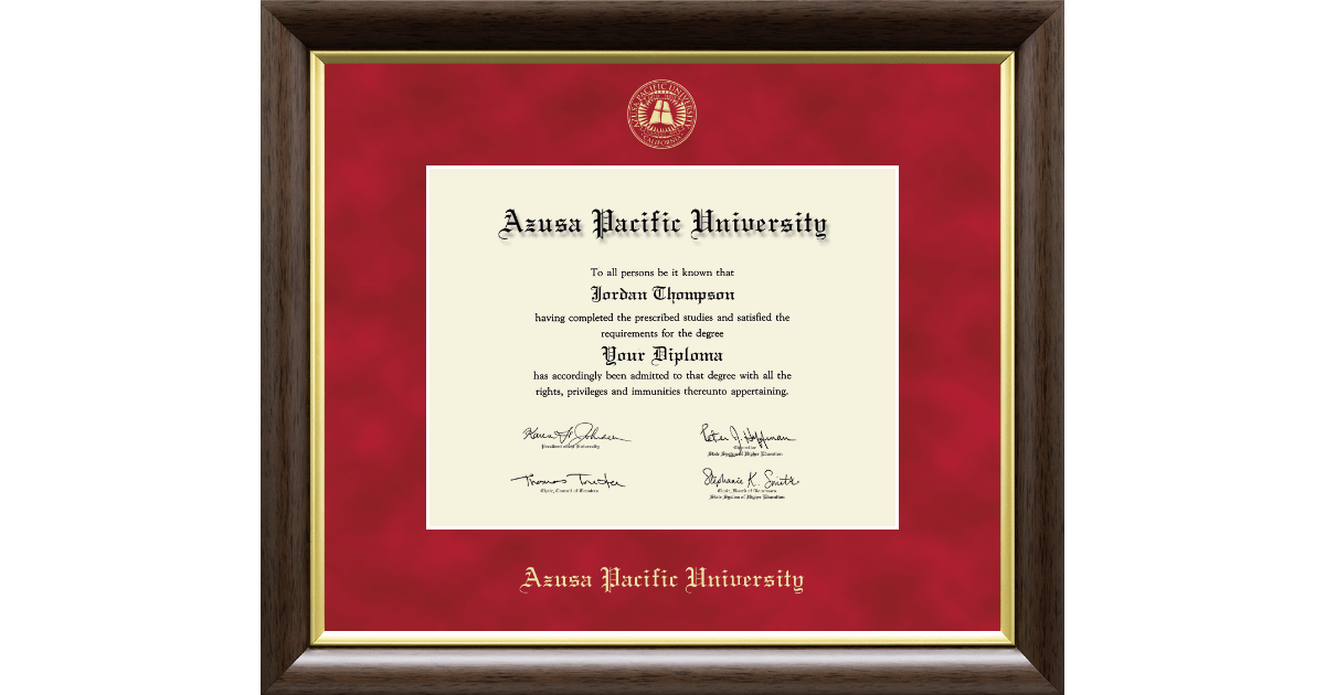 Gold Embossed Diploma Frame in Hampshire Azusa Pacific University ...
