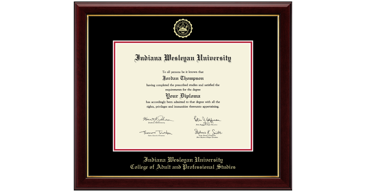 Gold Embossed Diploma Frame in Gallery Indiana Wesleyan University ...