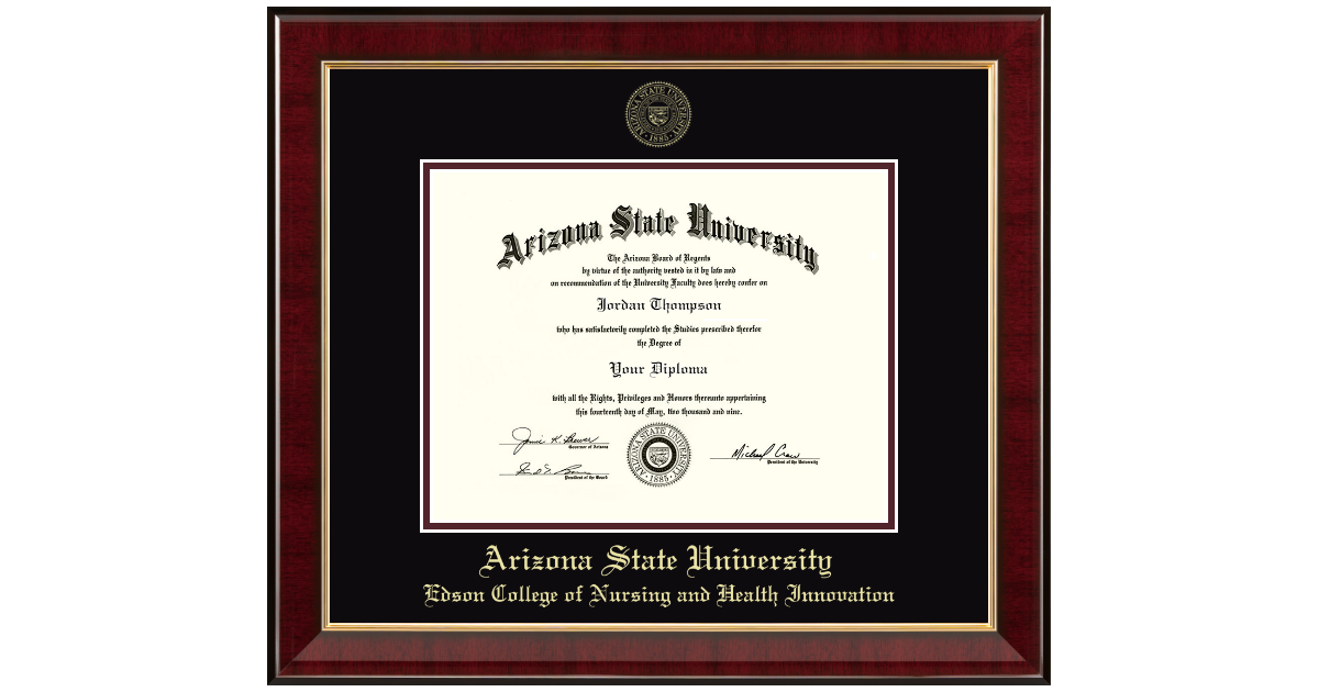 Gold Embossed Diploma Frame in Murano Arizona State University - Item ...