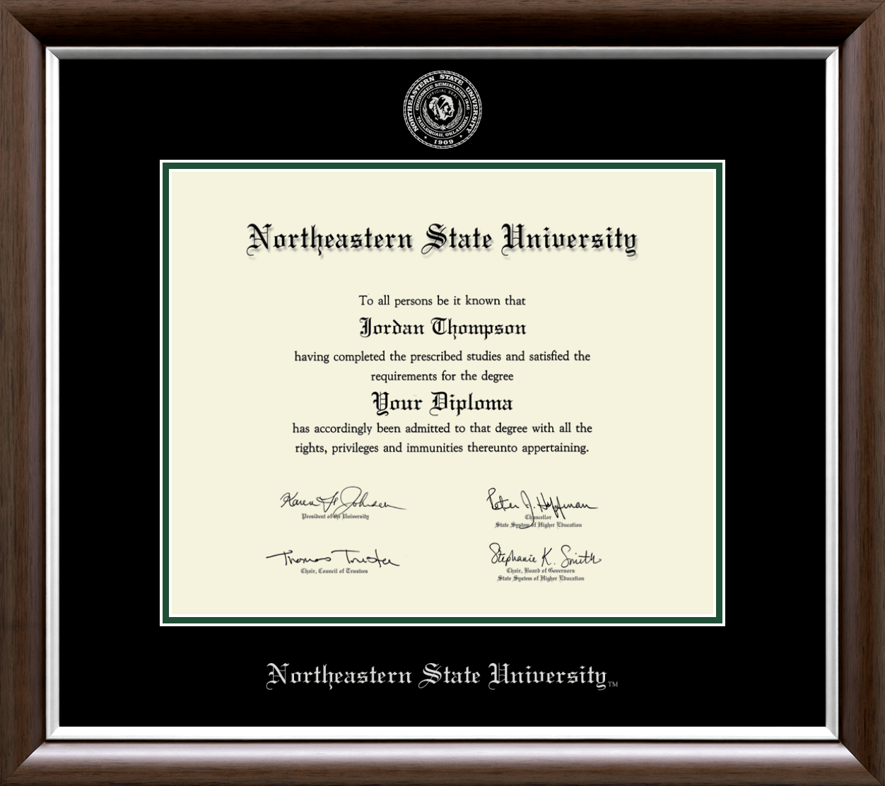 Northeastern State University Tahlequah Master's - Silver Embossed ...