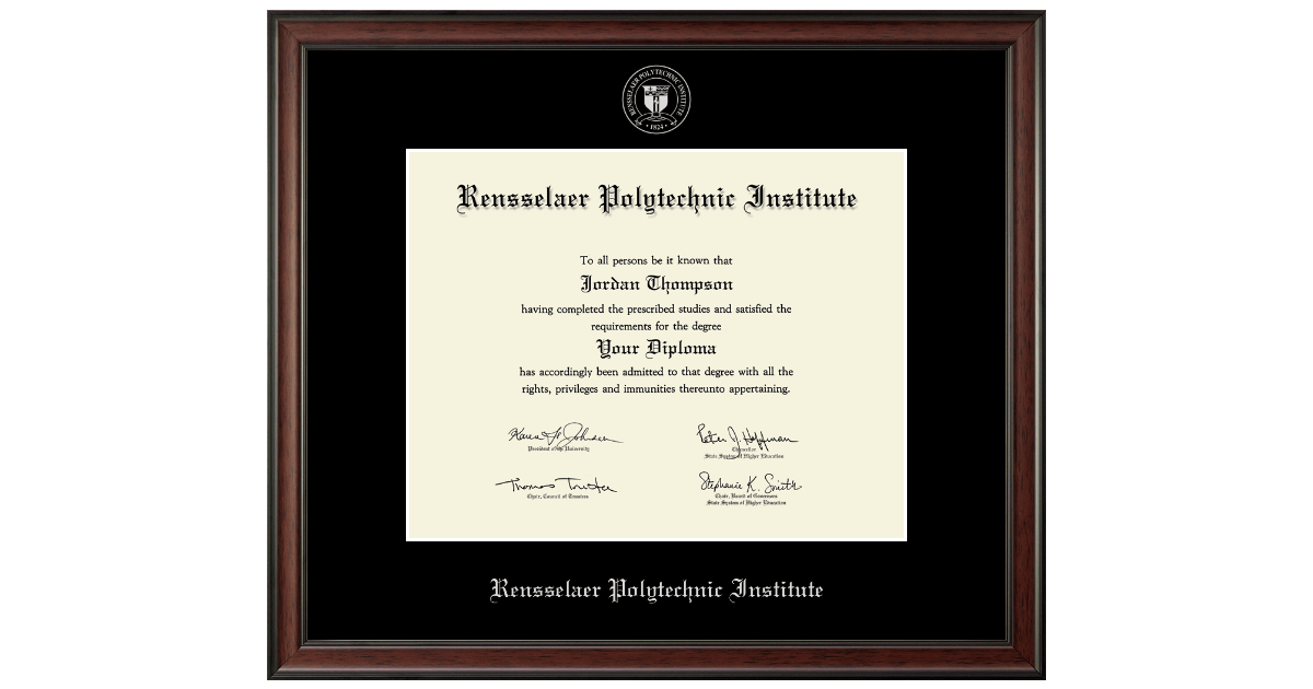 Silver Embossed Diploma Frame in Studio Rensselaer Polytechnic ...