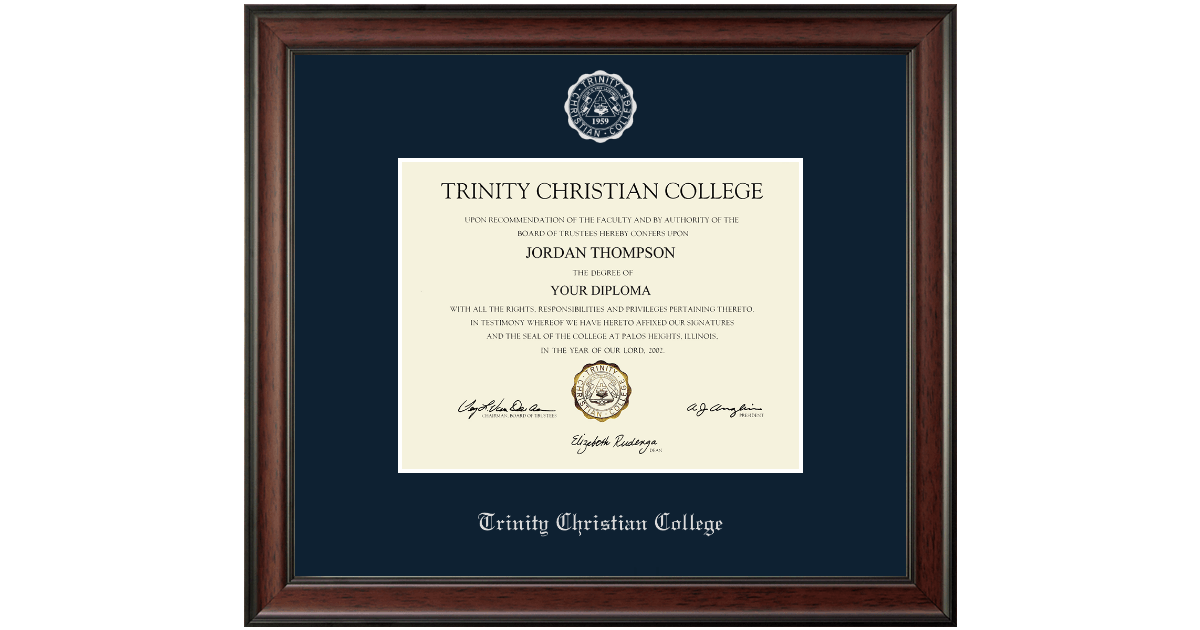 Silver Embossed Diploma Frame in Studio Trinity Christian College ...