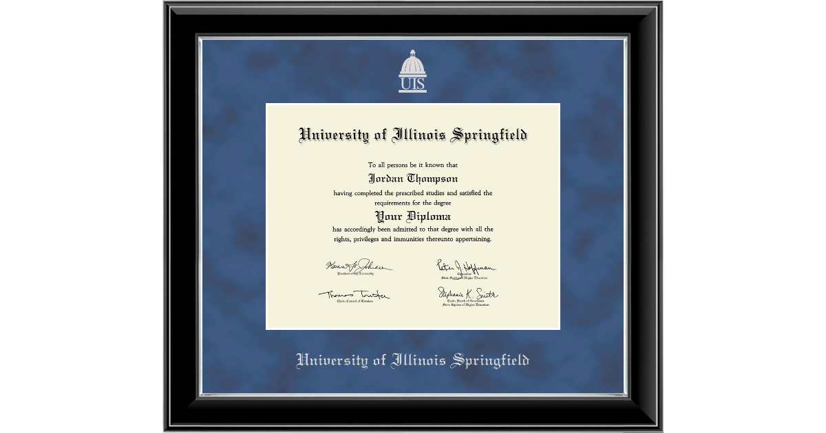 Silver Embossed Diploma Frame in Onyx Silver University of Illinois ...