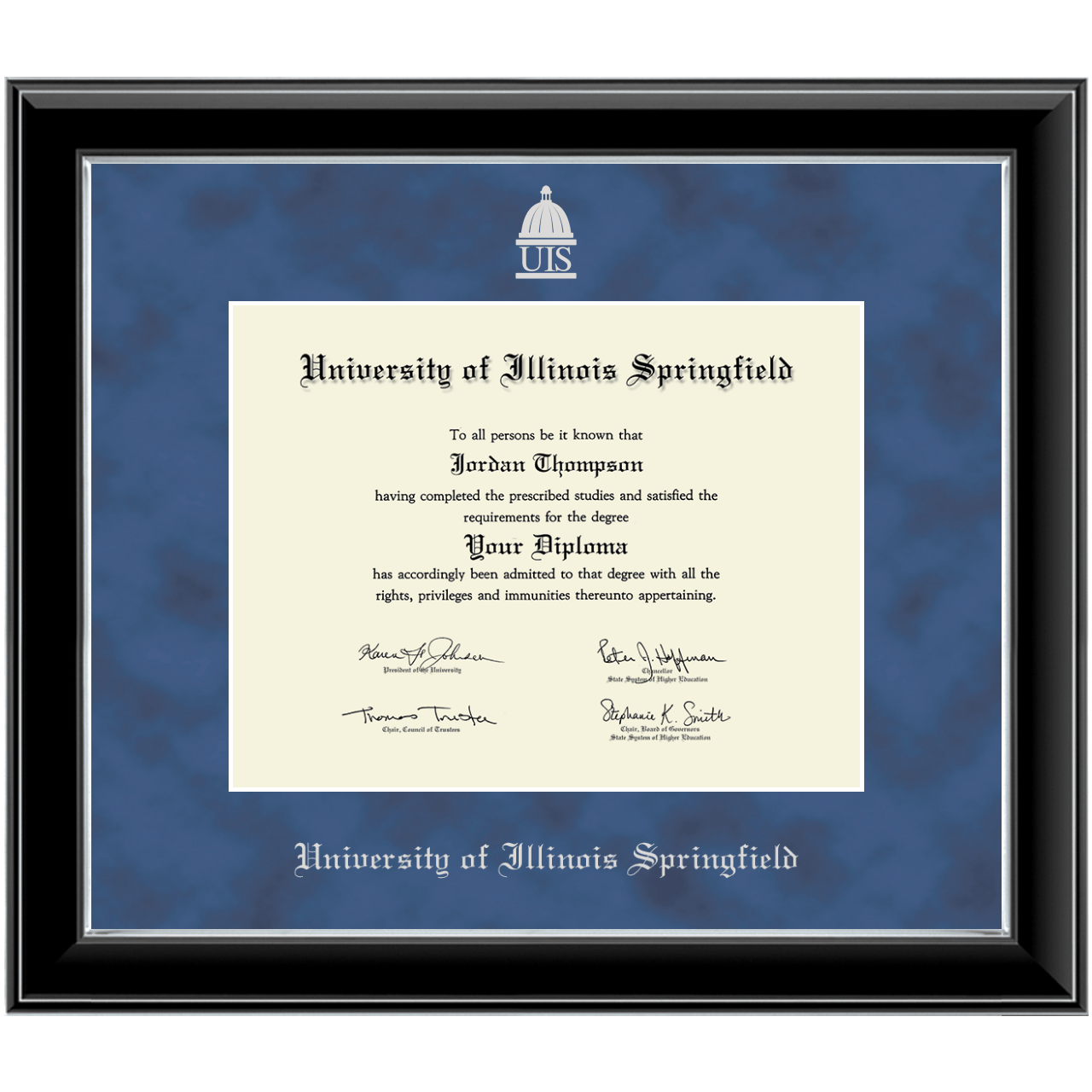 Silver Embossed Diploma Frame in Onyx Silver University of Illinois ...