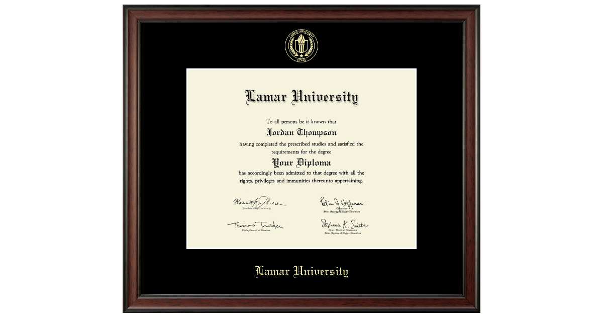 Gold Embossed Diploma Frame in Studio Lamar University - Item #252354 ...