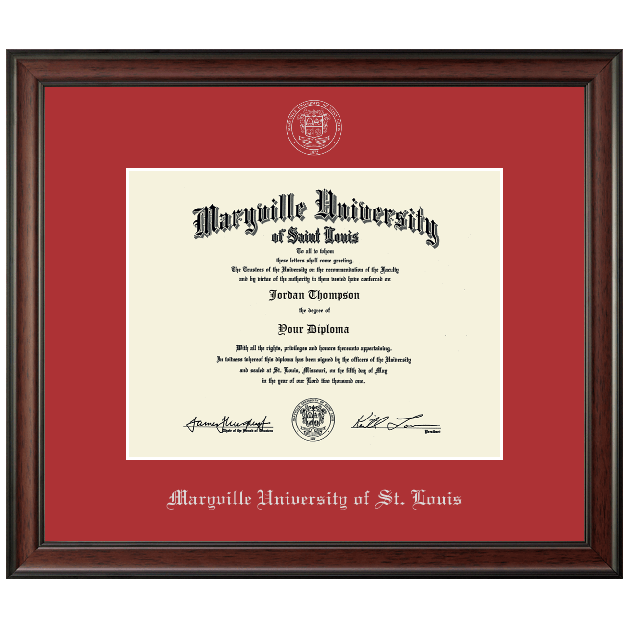 Silver Embossed Diploma Frame in Studio Maryville University of St ...