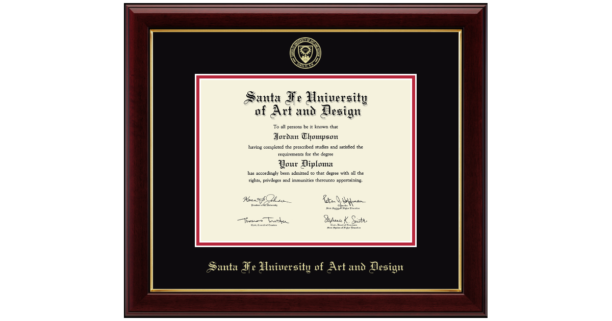 Gold Embossed Diploma Frame in Gallery Santa Fe University of Art and ...