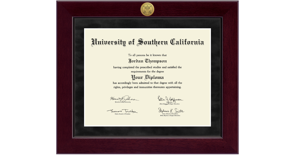 Millennium Gold Engraved Diploma Frame in Cordova University of ...