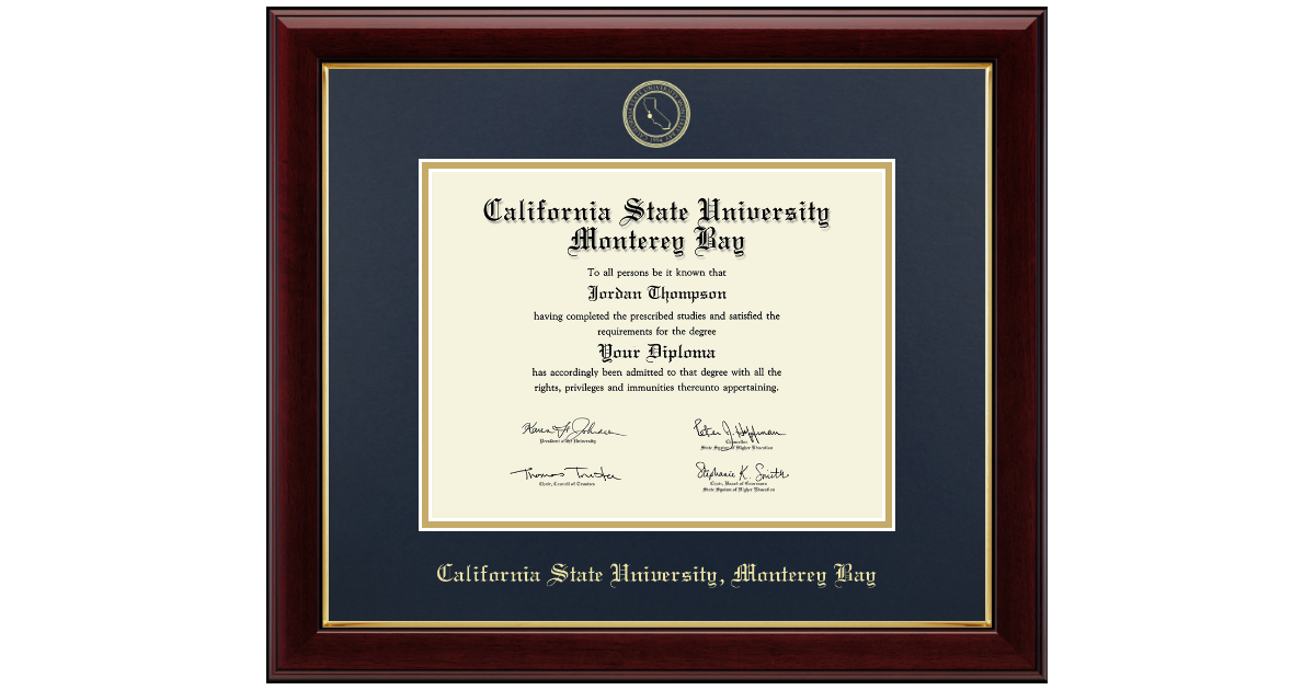 Gold Embossed Diploma Frame in Gallery California State University ...