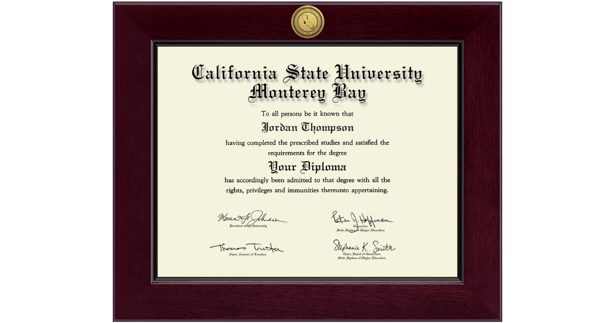 Century Gold Engraved Diploma Frame in Cordova California State ...