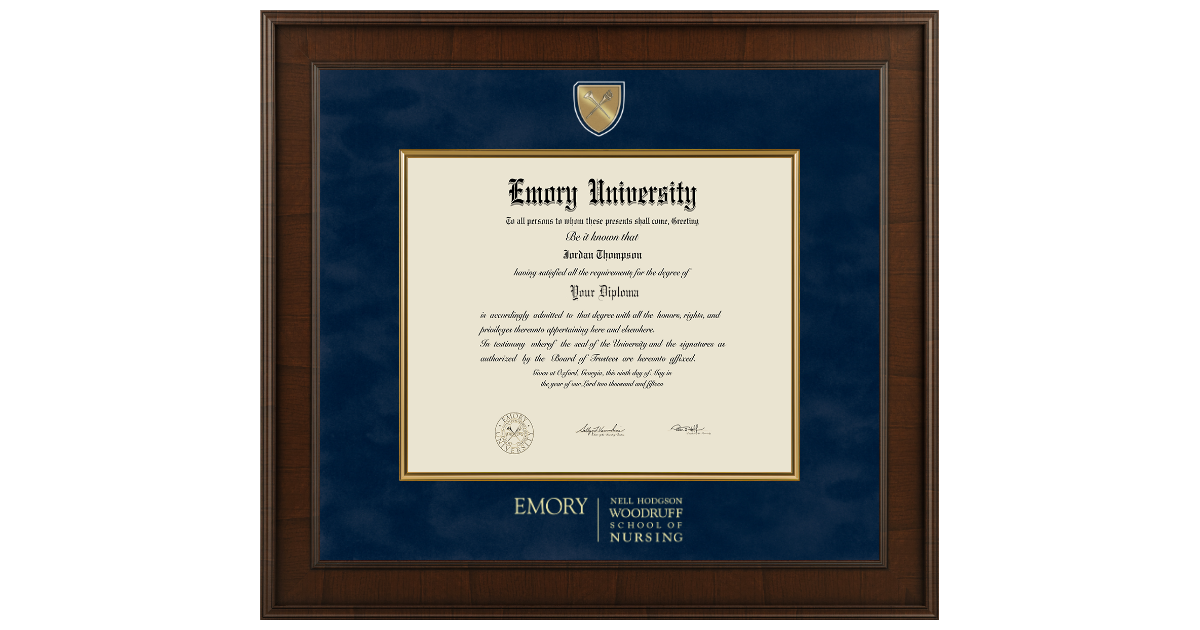 Emory Nell Hodgson Woodruff School of Nursing Diploma Frames