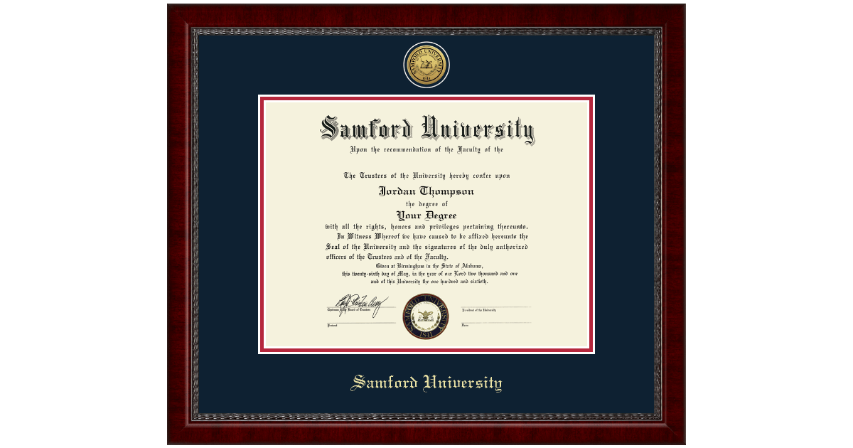 PhD- Gold Engraved Medallion Diploma Frame in Sutton Samford University ...
