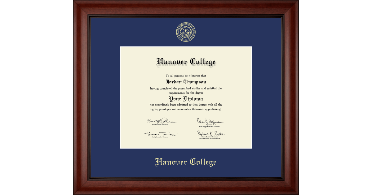 Gold Embossed Diploma Frame in Cambridge Hanover College - Item #254879