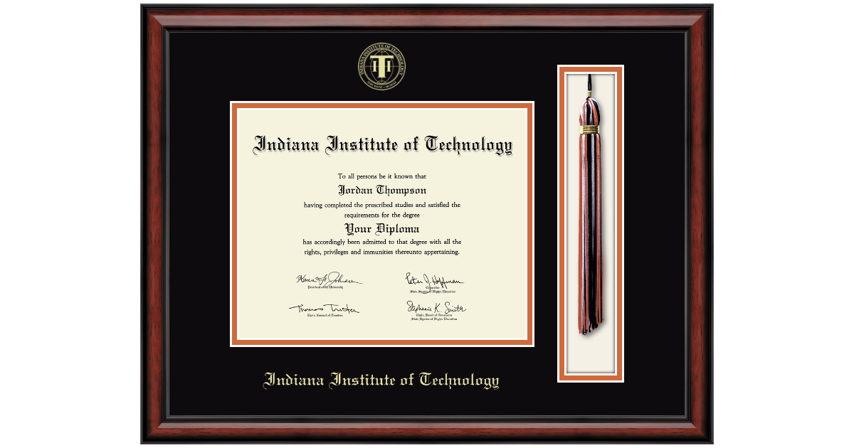 Tassel & Cord Diploma Frame in Southport Indiana Institute of ...
