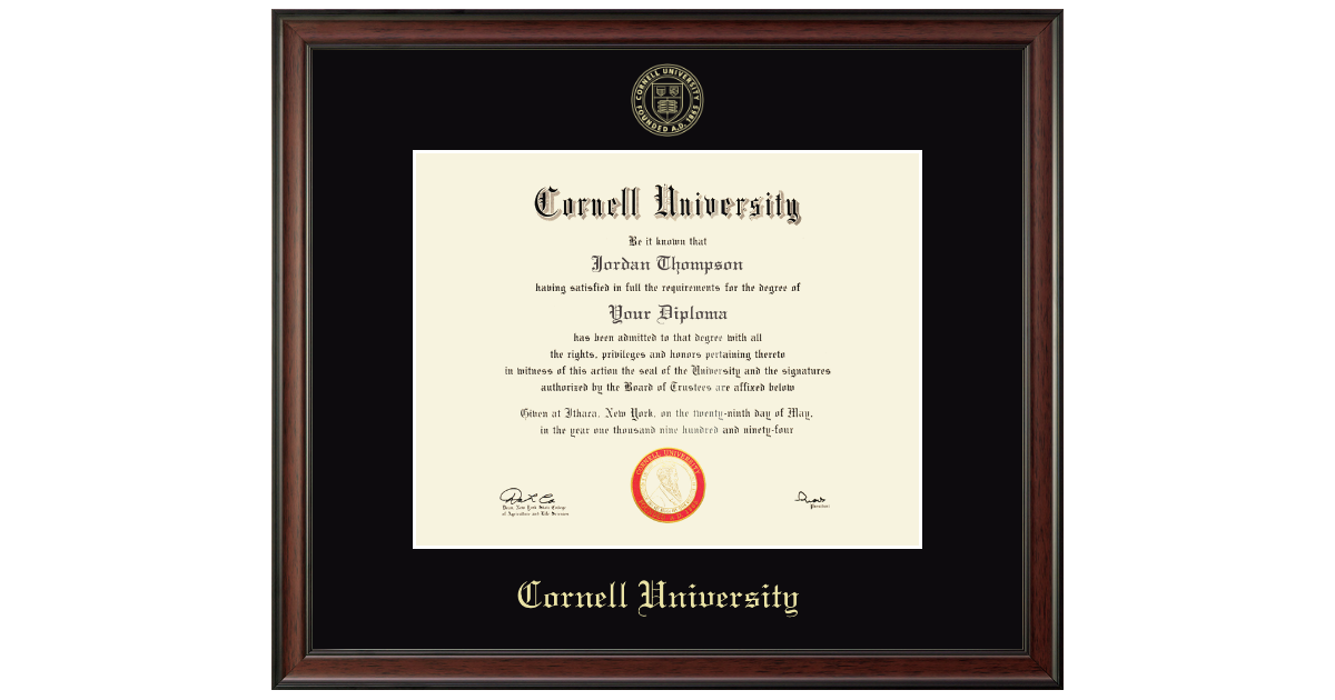 Gold Embossed Diploma Frame in Studio Cornell University - Item #255187 ...