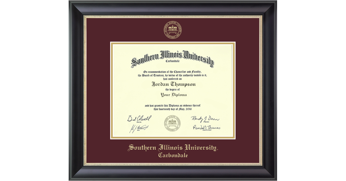 Gold Embossed Diploma Frame in Noir Southern Illinois University ...