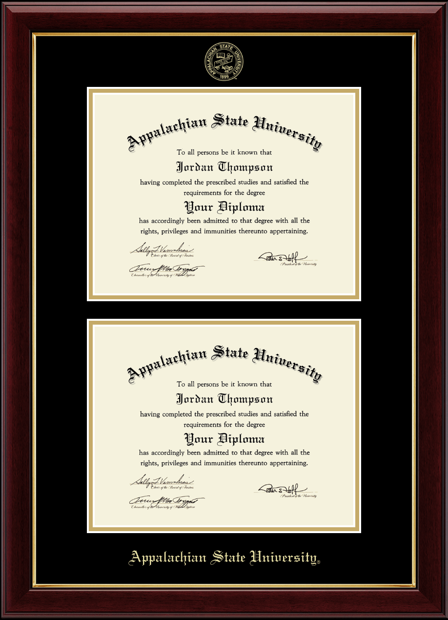 Appalachian State University Double Diploma Frame in Gallery - Item #256035