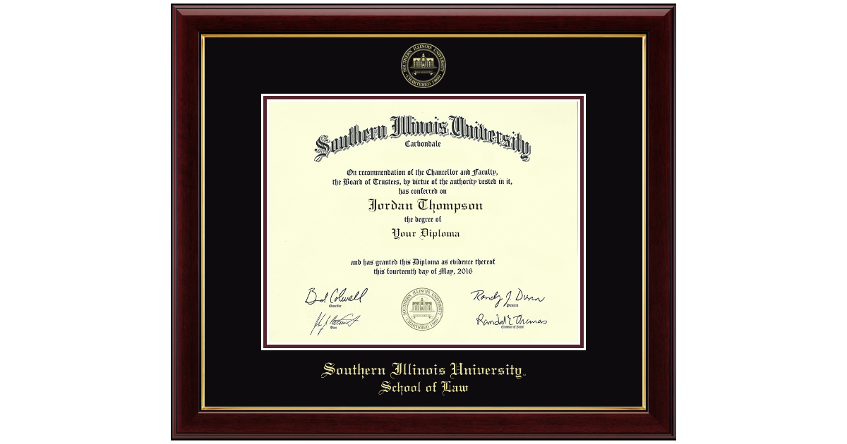 Gold Embossed Diploma Frame in Gallery Southern Illinois University ...