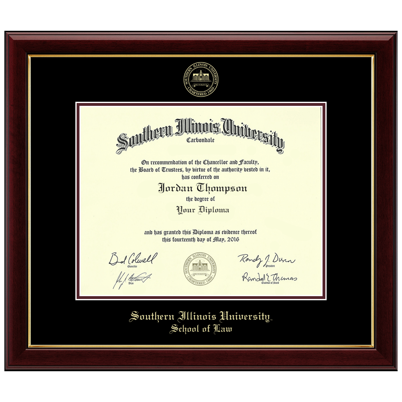 Gold Embossed Diploma Frame in Gallery Southern Illinois University ...