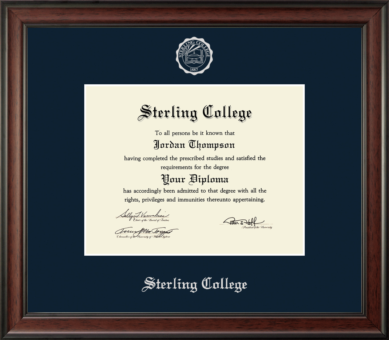 Sterling College Silver Embossed Diploma Frame in Studio - Item #257105 ...