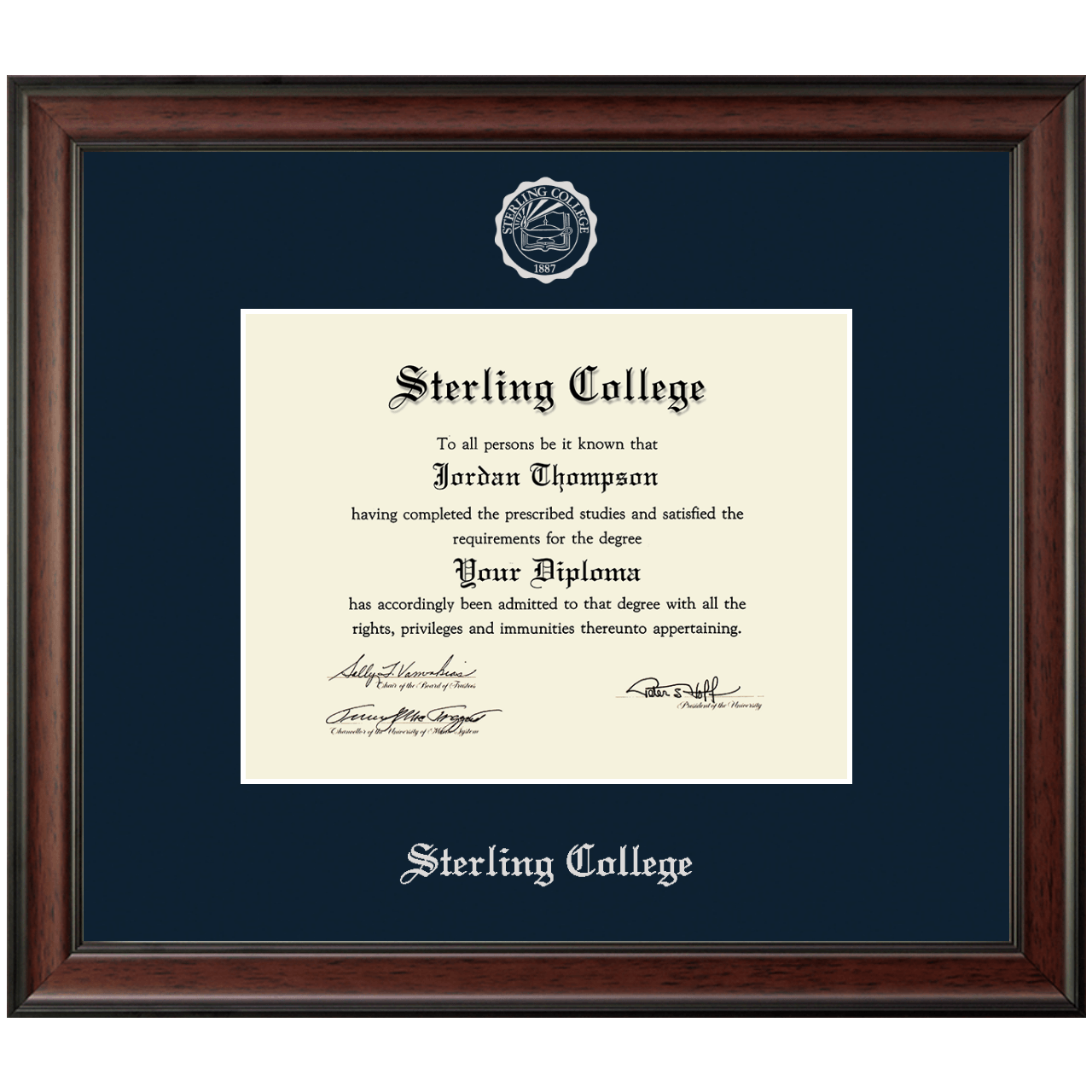 Silver Embossed Diploma Frame in Studio Sterling College - Item #257105 ...