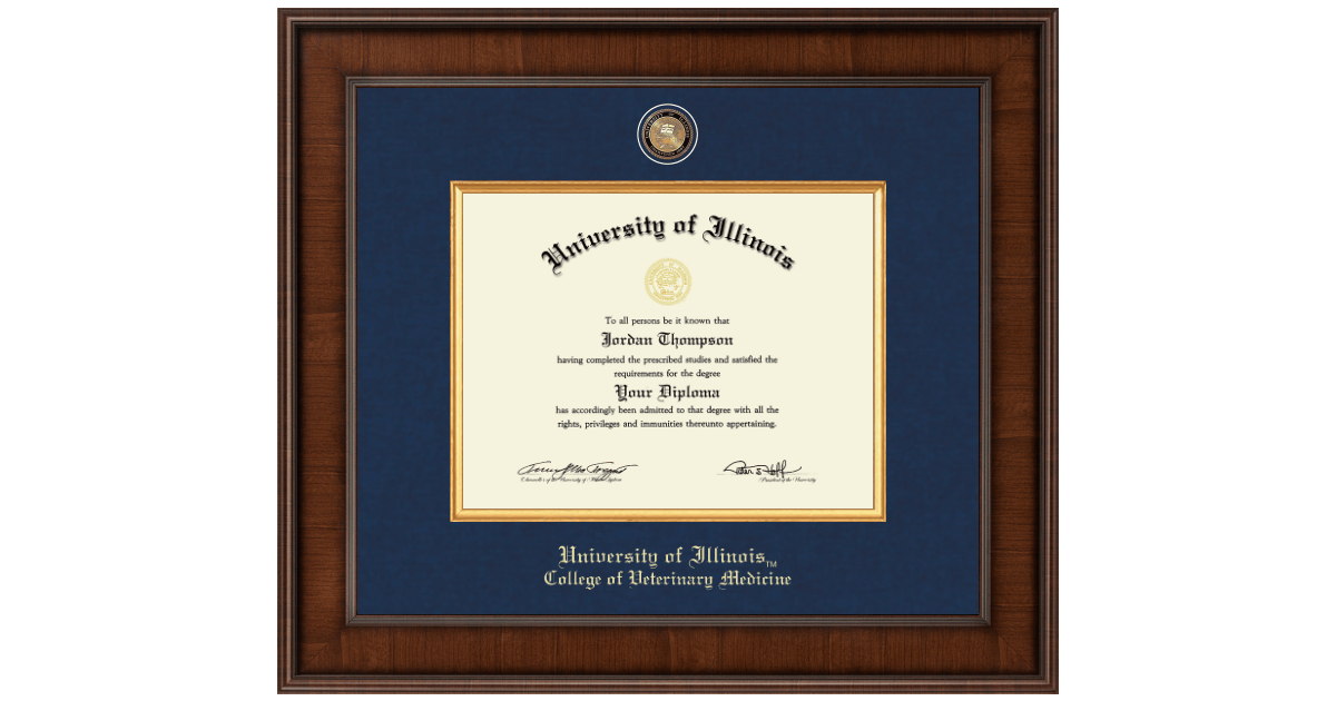 UIUC College of Veterinary Medicine Diploma Frames