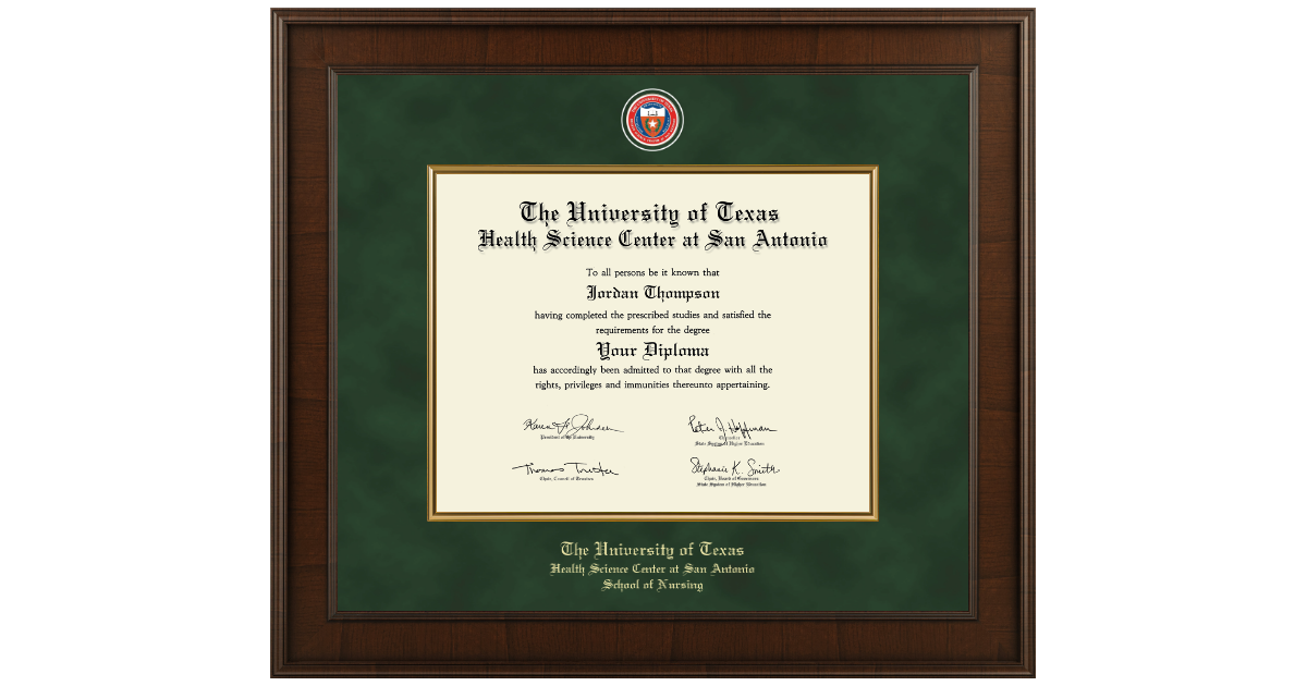 UTHSCSA School of Nursing Diploma Frames | Church Hill Classics