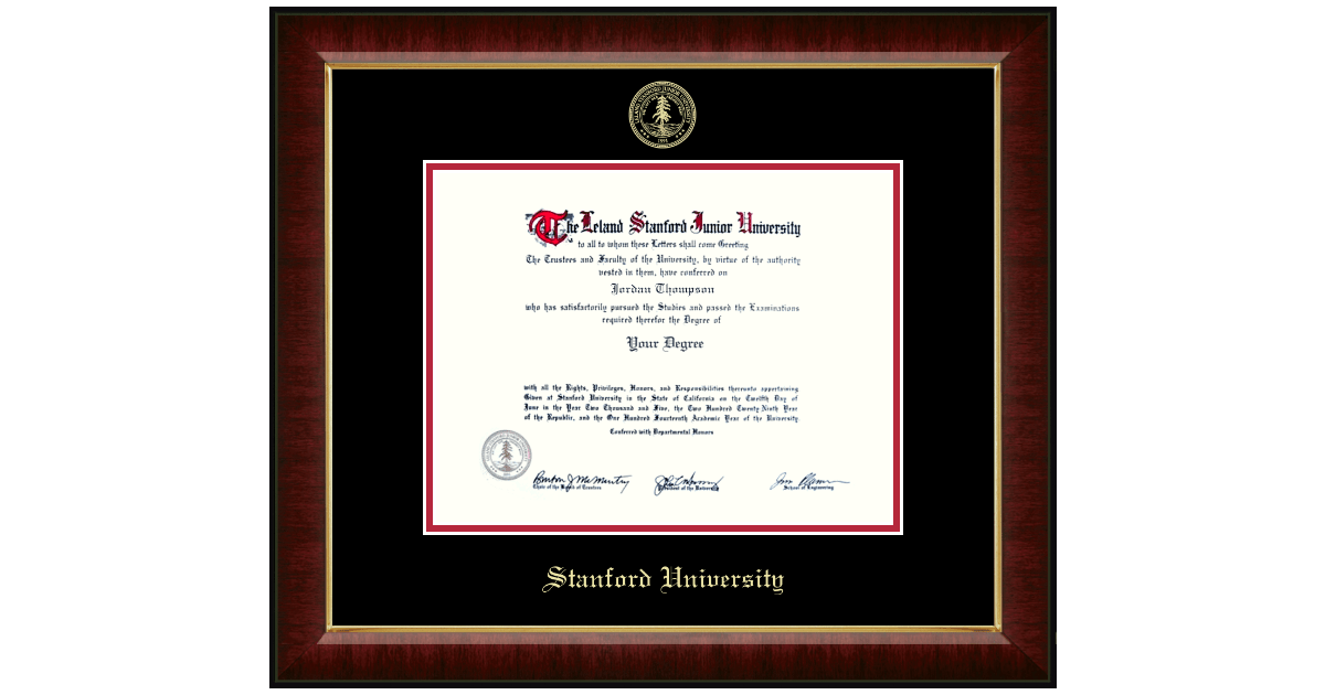 Gold Embossed Diploma Frame in Murano Stanford University - Item ...