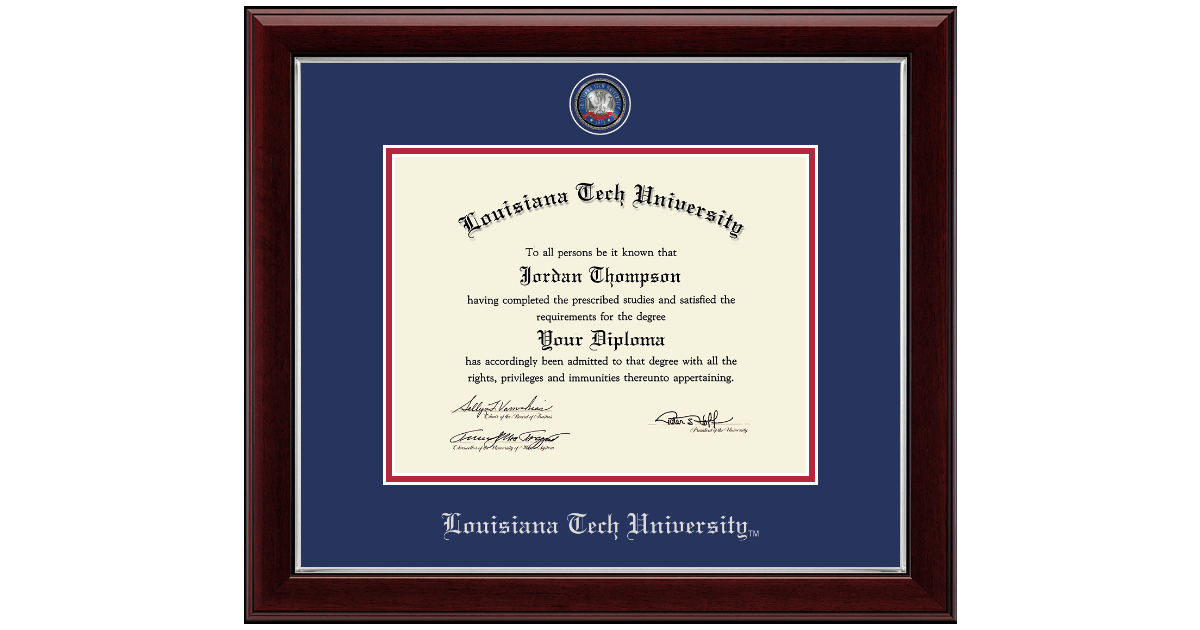 Masterpiece Medallion Diploma Frame in Gallery Silver Louisiana Tech ...
