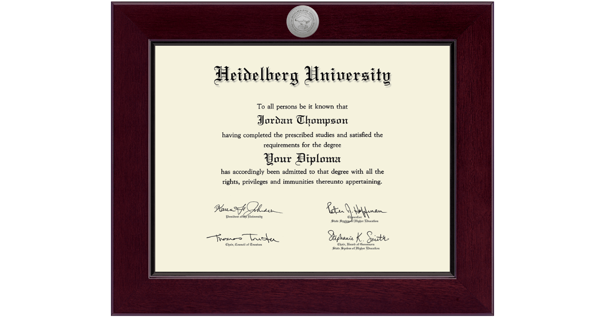 Century Silver Engraved Diploma Frame in Cordova Heidelberg University ...