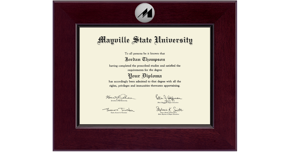 Century Silver Engraved Diploma Frame in Cordova Mayville State ...