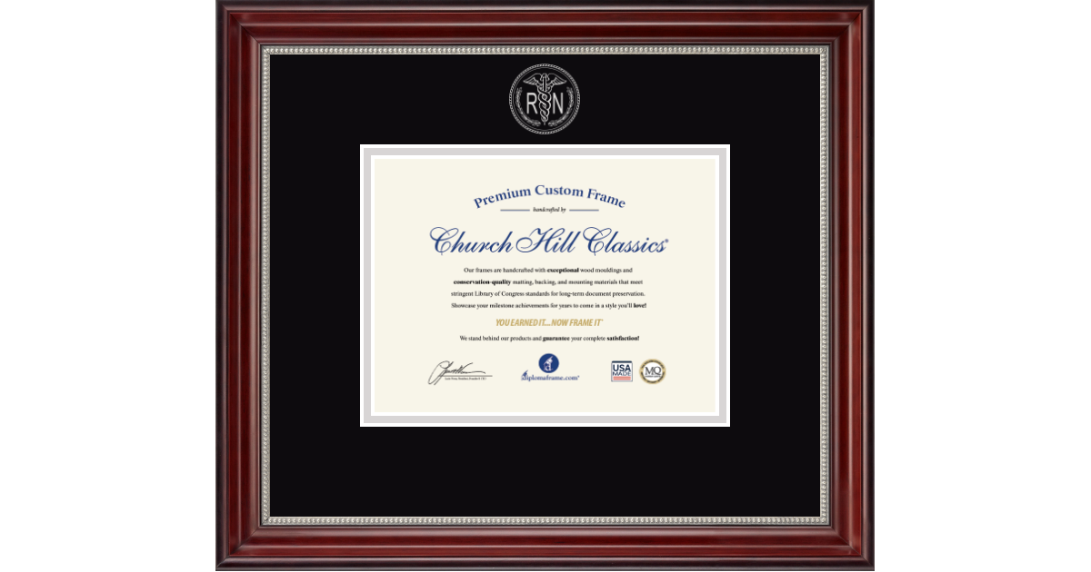 6"x8" - Silver Embossed Certificate Frame in Kensington Silver ...