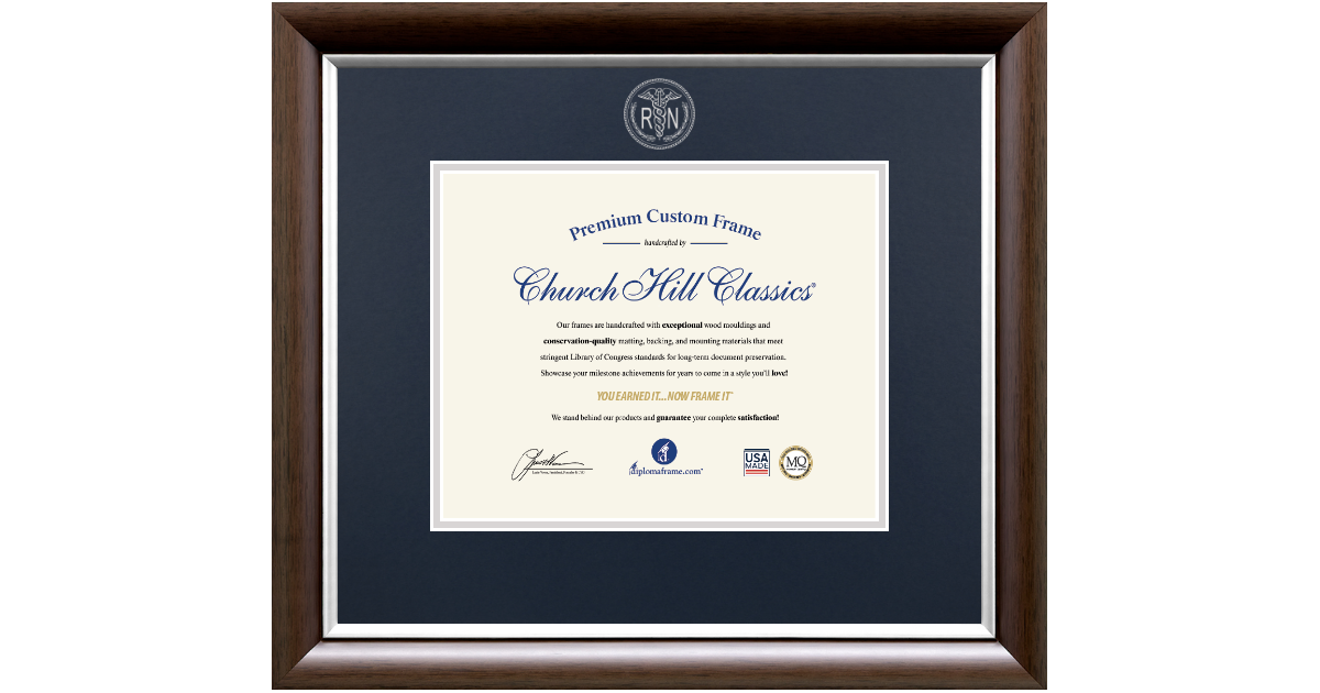 8"x10" - Silver Embossed Certificate Frame in Devonshire Registered ...