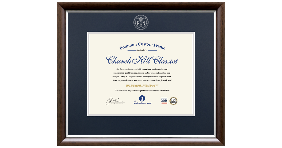 14"x18" - Silver Embossed Certificate Frame in Devonshire Registered ...