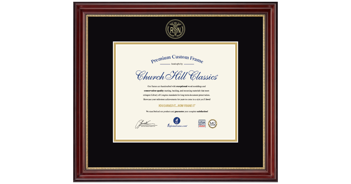 8"x10" - Gold Embossed Certificate Frame in Kensington Gold Registered ...