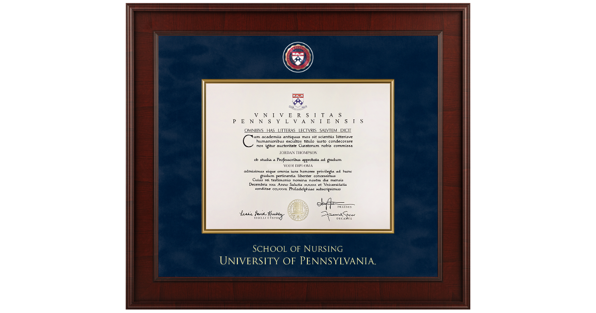 UPENN School of Nursing Diploma Frames | Church Hill Classics