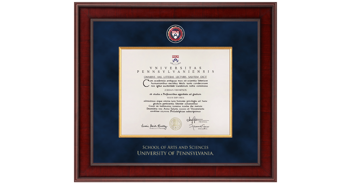UPENN School of Arts and Sciences Diploma Frames