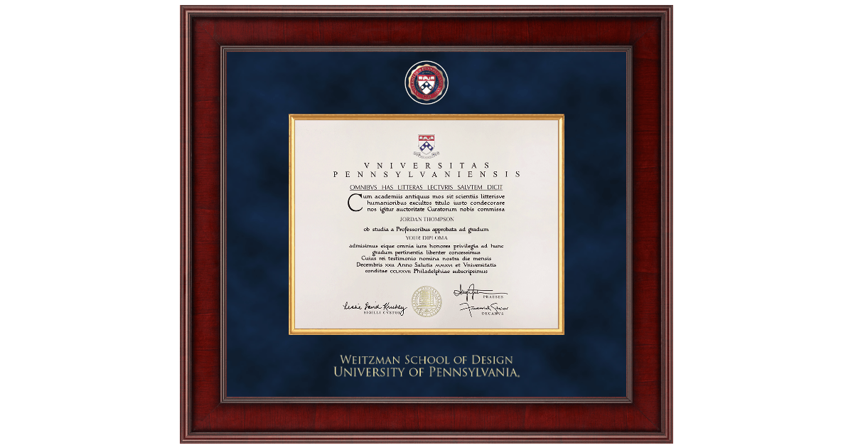 UPENN Weitzman School of Design Diploma Frames | Church Hill Classics
