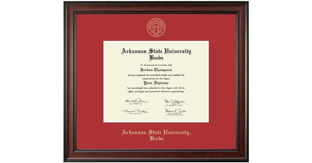 Gold Embossed Diploma Frame in Studio Arkansas State University Beebe ...