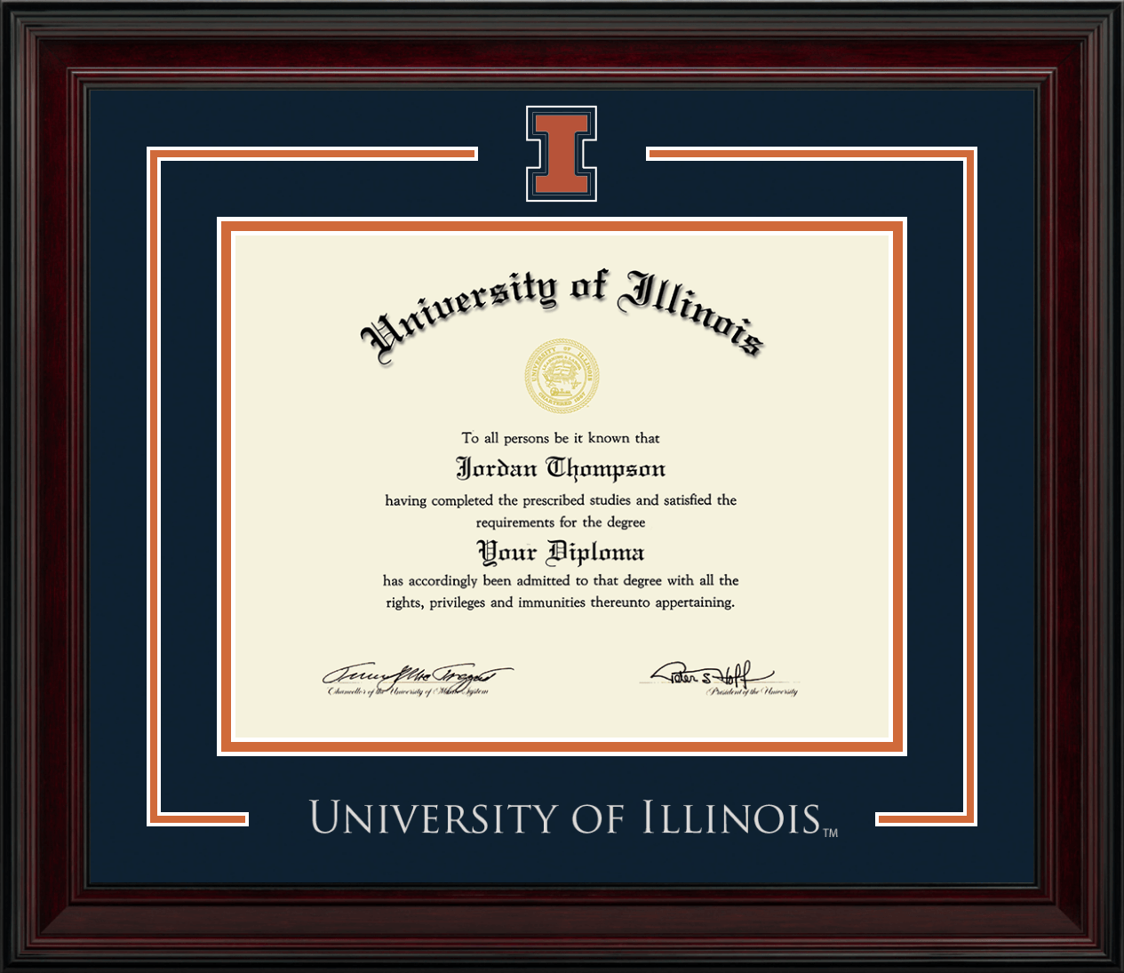 University of Illinois Spirit Medallion Diploma Frame in Encore - Item ...