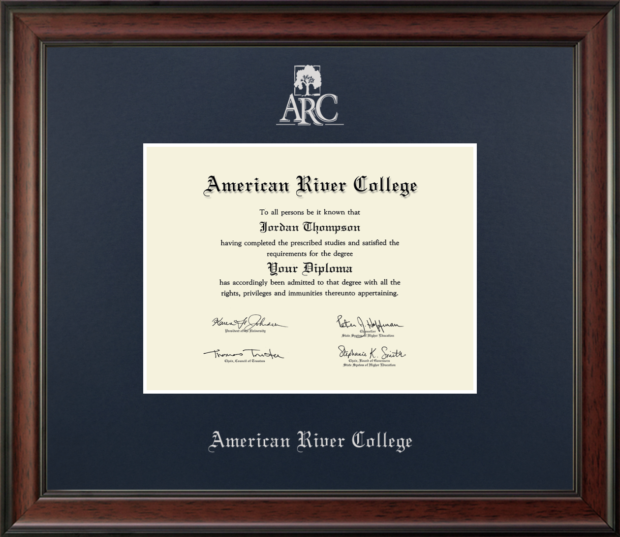 American River College Silver Embossed Diploma Frame in Studio - Item ...