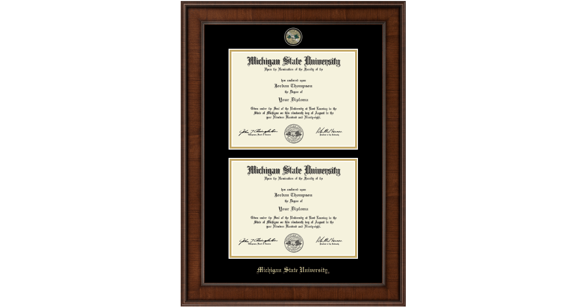 Double Diploma Masterpiece Medallion Frame in Madison Michigan State ...