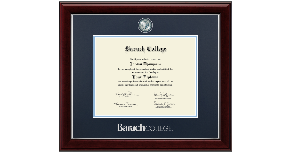 Masterpiece Medallion Diploma Frame in Gallery Silver Baruch College ...