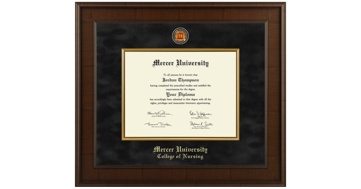 Mercer College of Nursing Diploma Frames | Church Hill Classics