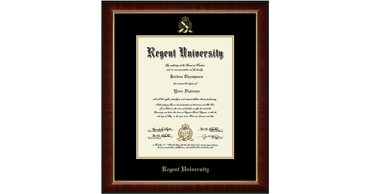 Gold Embossed Diploma Frame in Murano Regent University - Item #260031 ...