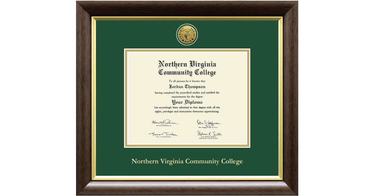 Northern Virginia Community College Diploma Frame | Church Hill Classics
