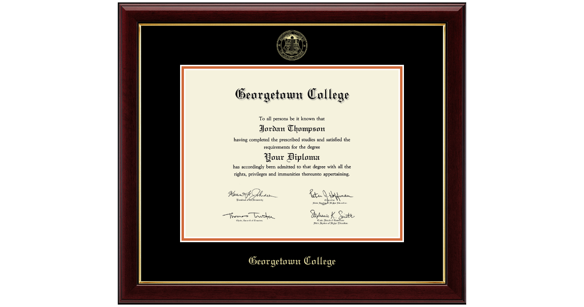 Gold Embossed Diploma Frame in Gallery Georgetown College - Item #260350