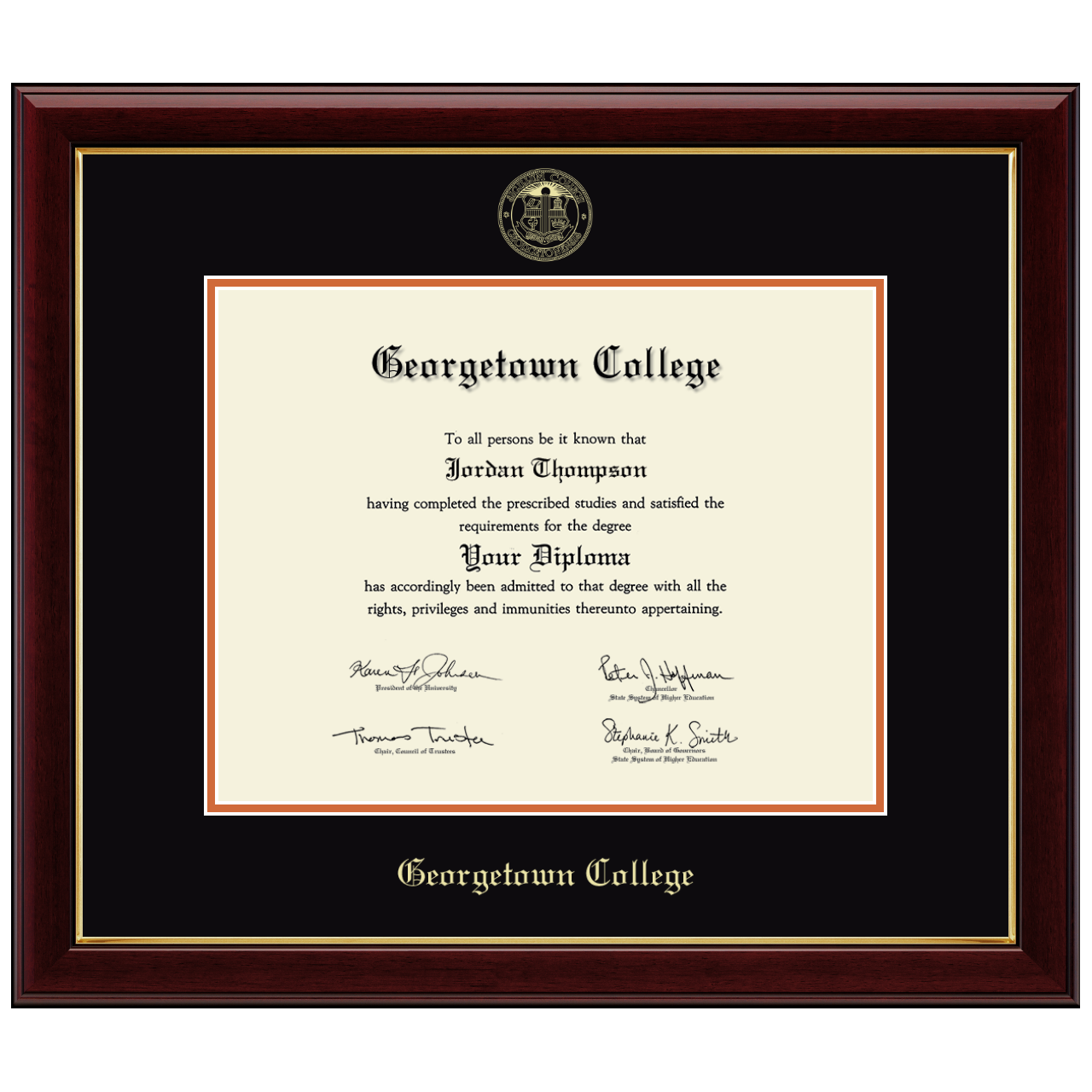 Gold Embossed Diploma Frame in Gallery Georgetown College - Item #260350
