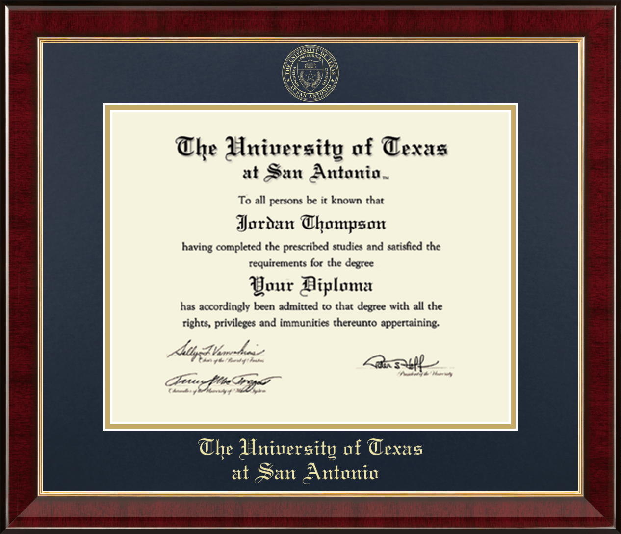 The University of Texas San Antonio Gold Embossed Diploma Frame in ...