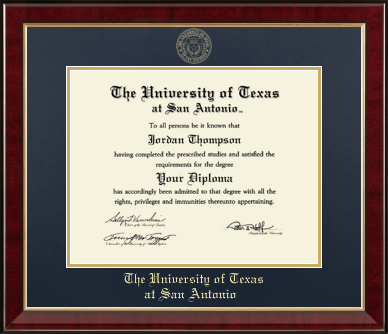The University of Texas San Antonio Diploma Frame | Church Hill Classics